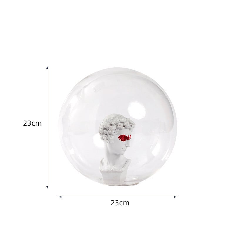 Contemporary Greek Bust Figure Sculpture with Transparent Ball ...