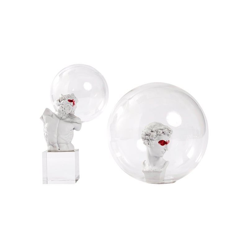 Contemporary Greek Bust Figure Sculpture with Transparent Ball ...