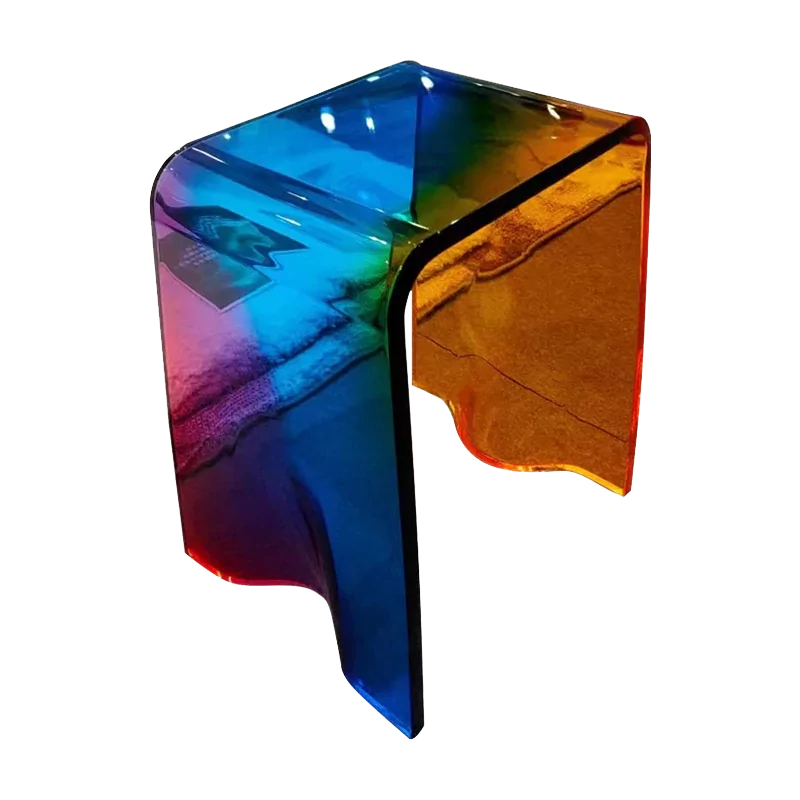 Acrylic Rainbow Stool & Tea Table — Transparent | Dapper Dwelling