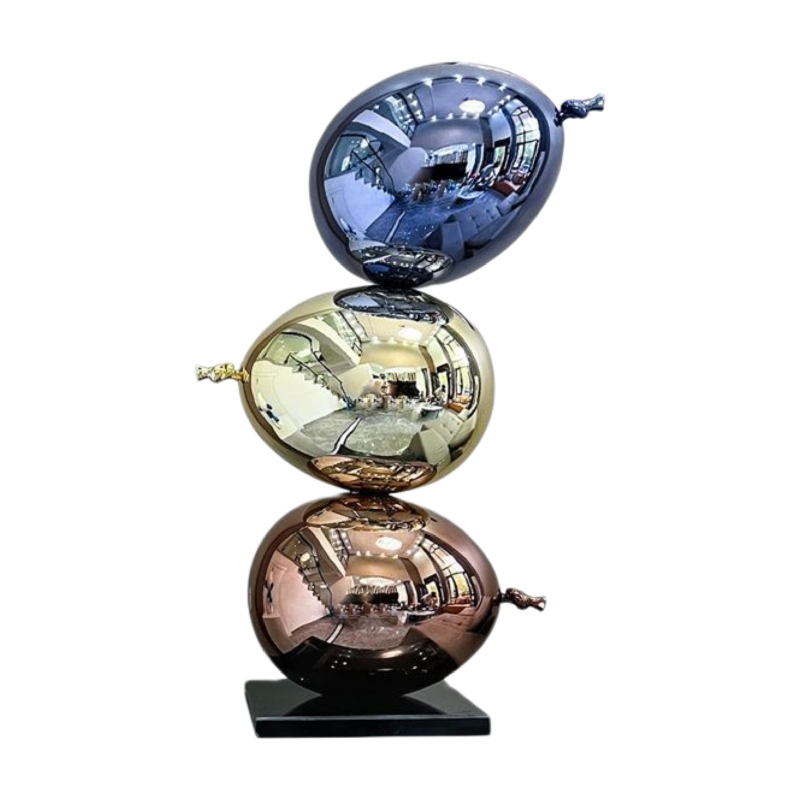 Koons-Style Stacked Ball Floor Sculpture | Dapper Dwelling