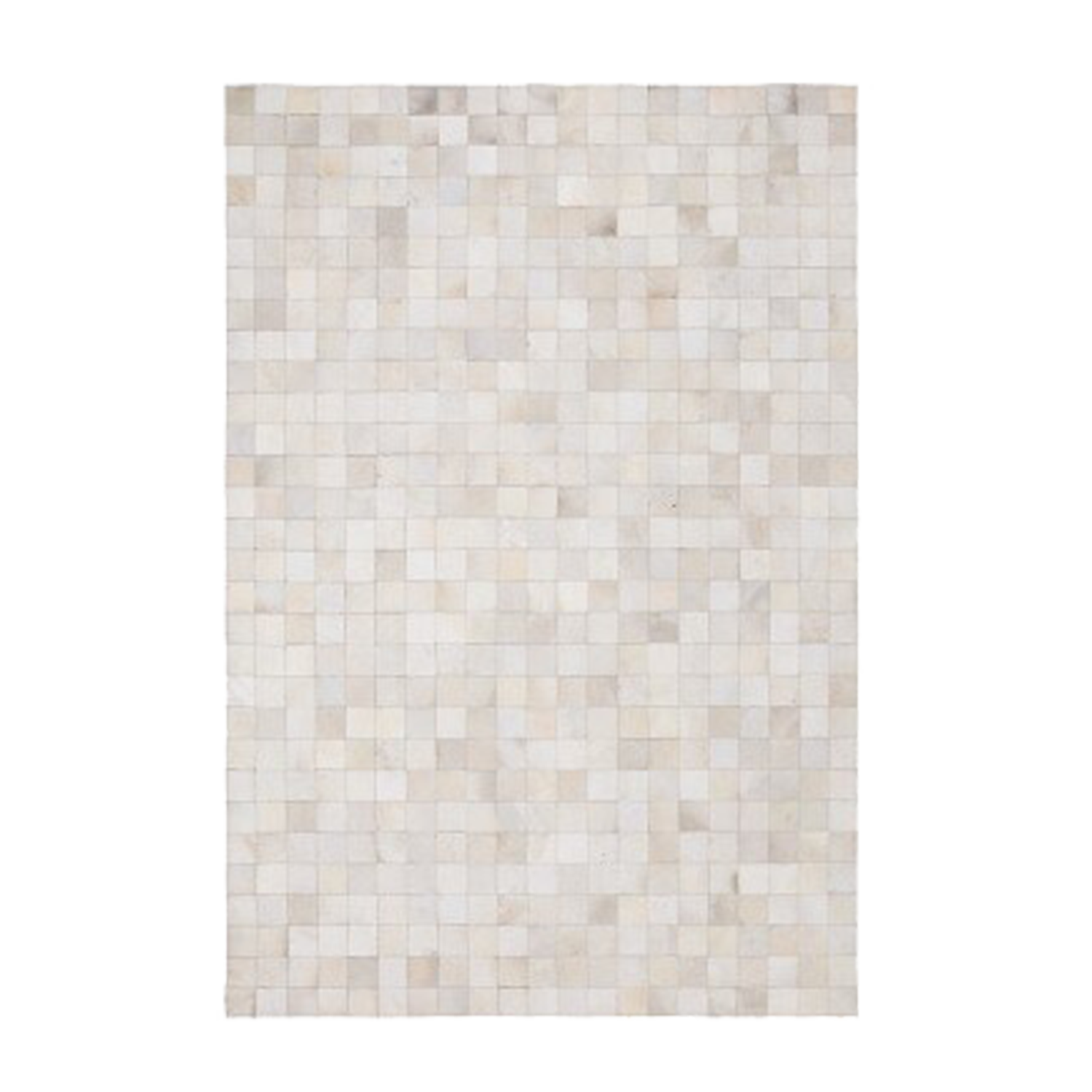 Patchwork Cowhide Rug in Pure White | Dapper Dwelling