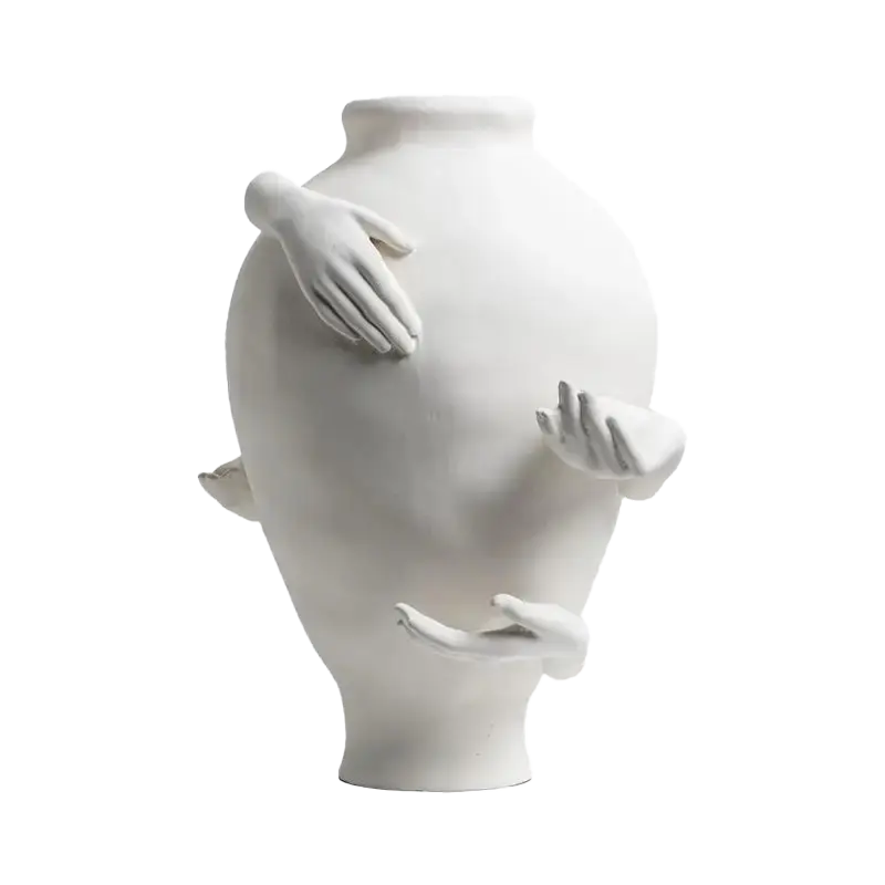 Abstract Embrace Ceramic Vase – Sculptural Chest Design for Modern ...